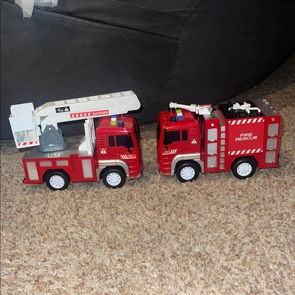Toys | Friction Powered Boom Lift Truck And Fire Engine With Light And ...